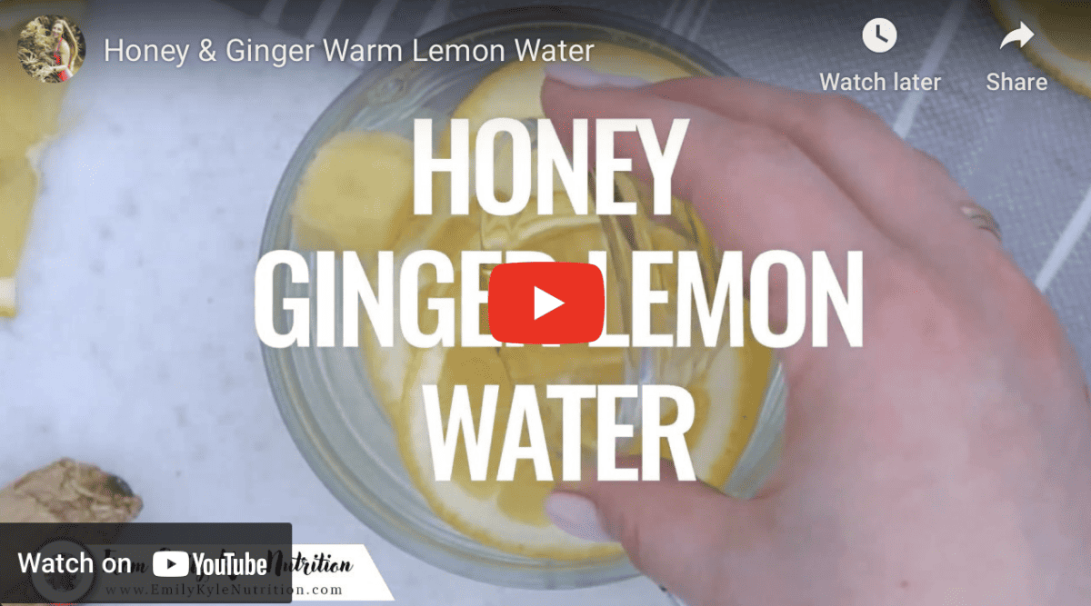 Honey Ginger Warm Lemon Water Recipe Benefits Emily Kyle Ms Rdn
